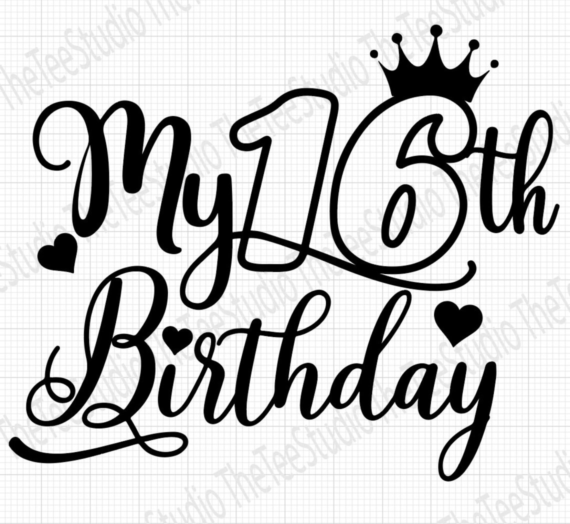 16th Birthday Crown SVG: DIY Decal Cut Files (digital Download) - Etsy UK