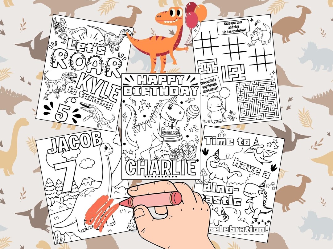 Dinosaur Themed Birthday | Dinosaurs Coloring Pages for Kids | Kids ...