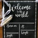 Hand Lettered Baby Stats Chalkboard: Polka Dot Birth Announcement - Etsy
