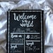 Hand Lettered Baby Stats Chalkboard: Polka Dot Birth Announcement - Etsy