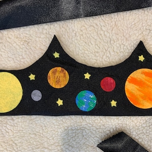 Solar System Galaxy Space Soft Felt Crown - Etsy
