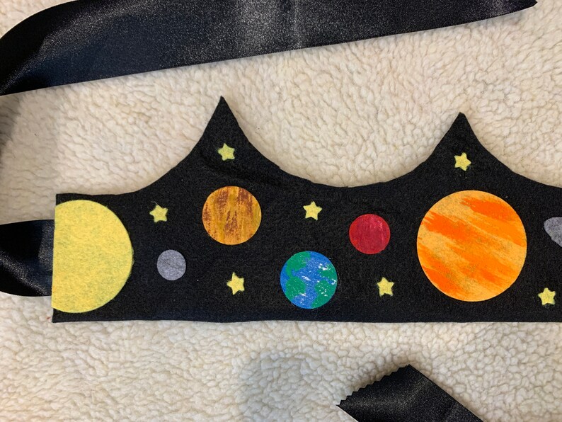 Solar System Galaxy Space Soft Felt Crown - Etsy