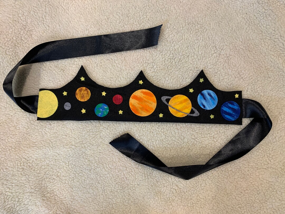 Solar System Galaxy Space Soft Felt Crown - Etsy