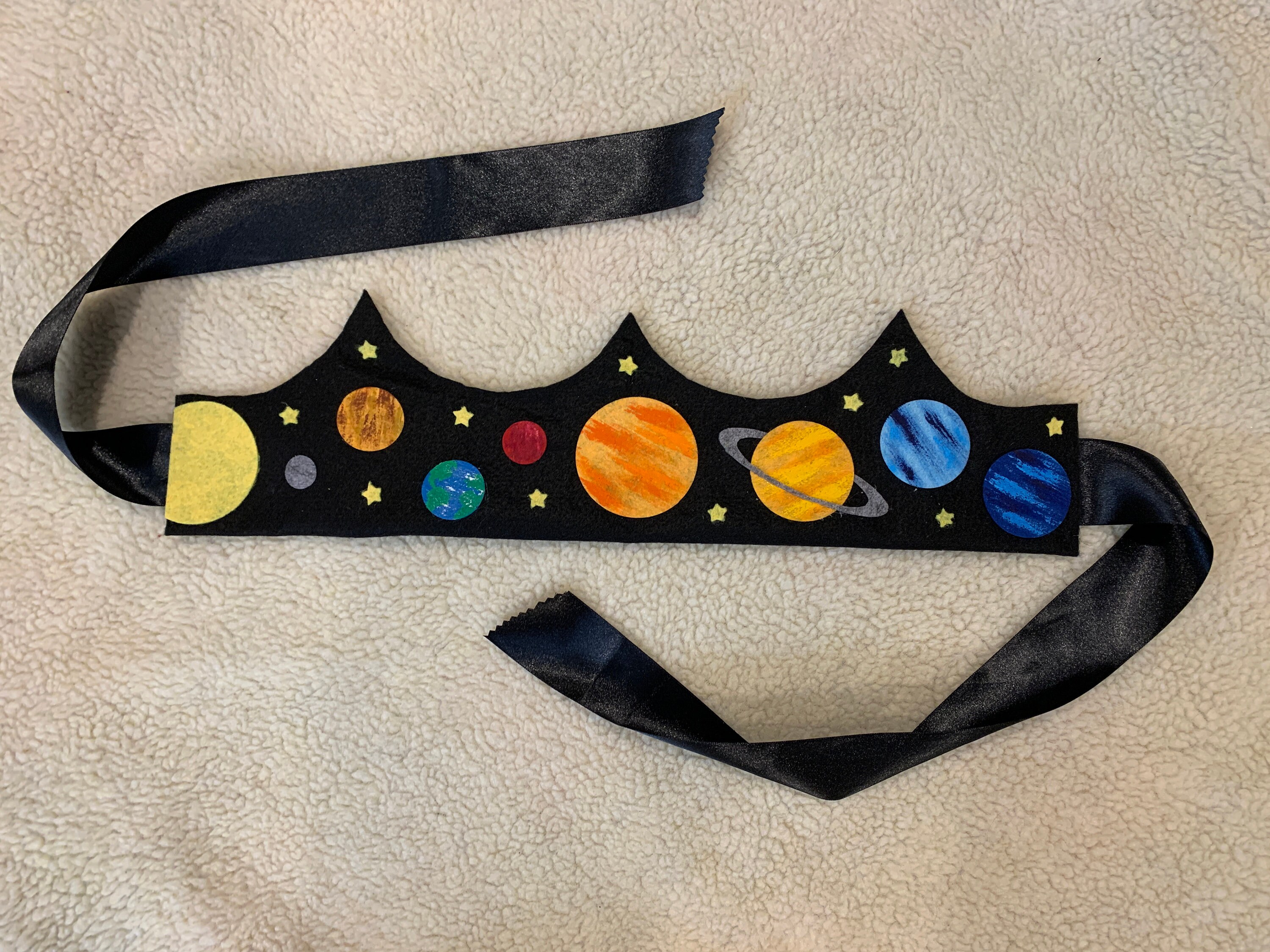 Solar System Galaxy Space Soft Felt Crown - Etsy