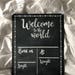Hand Lettered Baby Stats Chalkboard: Polka Dot Birth Announcement - Etsy