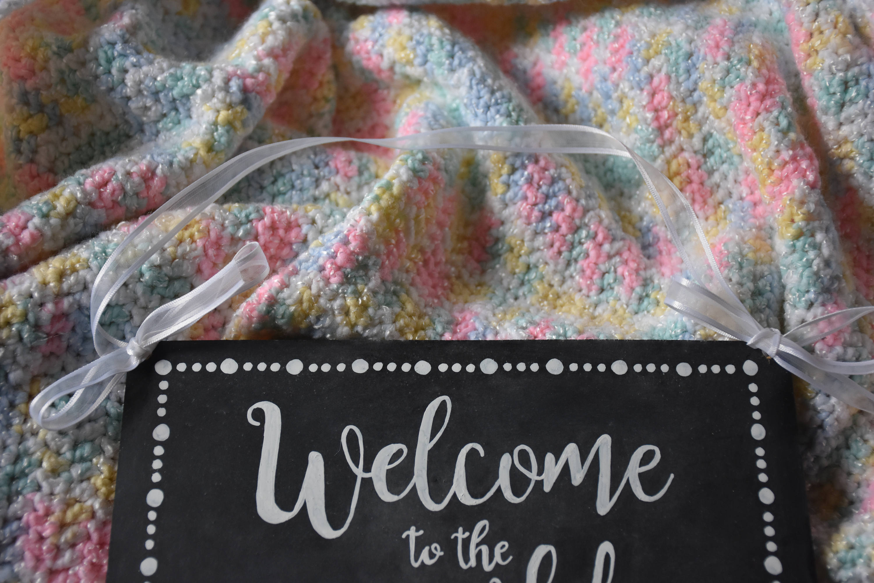 Hand Lettered Baby Stats Chalkboard: Polka Dot Birth Announcement - Etsy