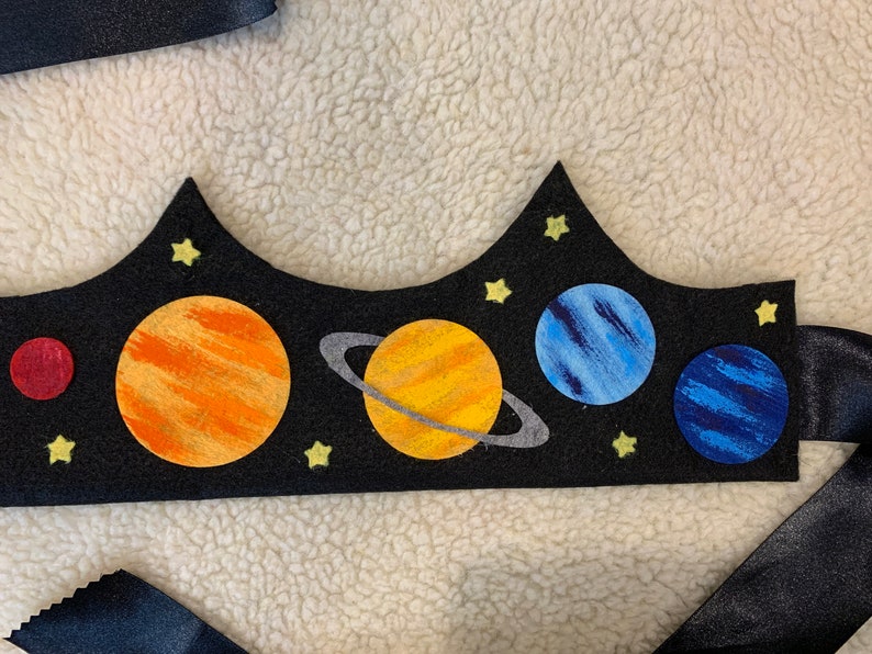Solar System Galaxy Space Soft Felt Crown - Etsy