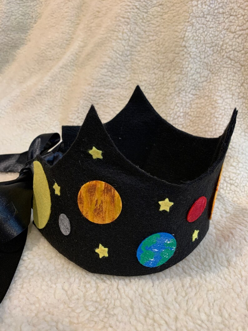 Solar System Galaxy Space Soft Felt Crown - Etsy