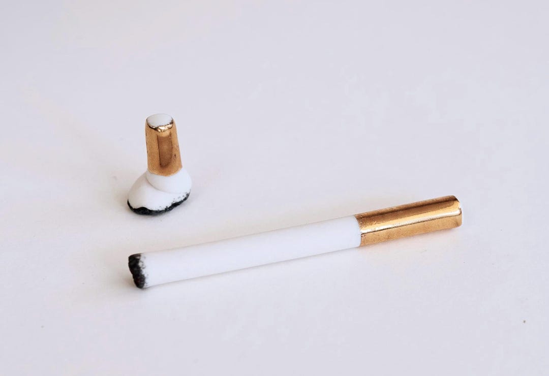 24k Gold Tip Cigarette - Handmade, Porcelain - Etsy