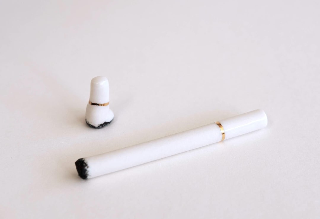 Handmade Porcelain Cigarette Sculpture 24k Gold Ring - Etsy