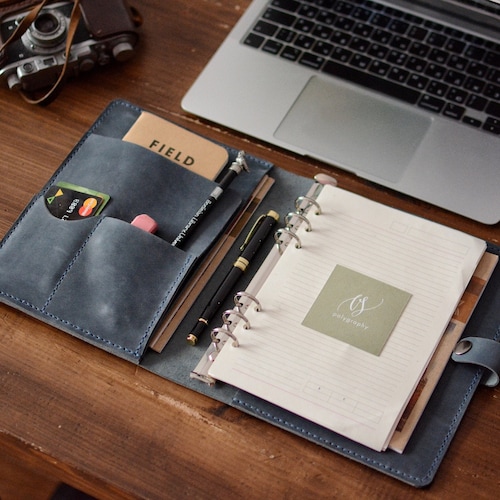 Leather Simple A5 / A6 6-ring Binder Notebook Leather - Etsy