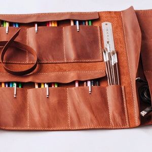 Leather Roll, Artist Roll, Leather Pencil Roll, Leather Pencil Case ...
