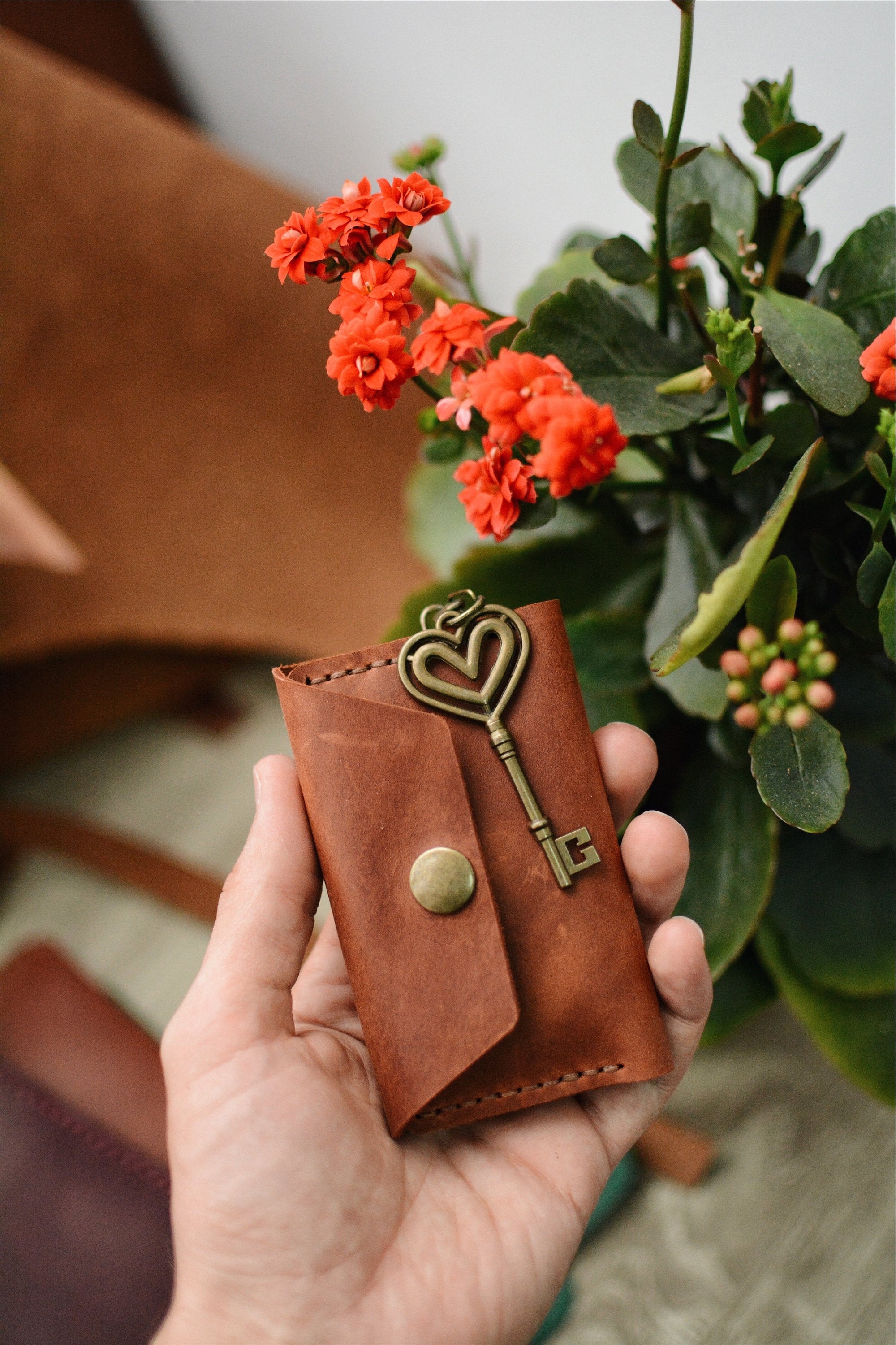 Leather Key Holder Leather Key Case Leather Key Pouch Key Case - Etsy