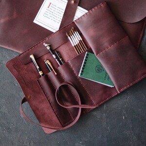 Leather Roll, Artist Roll, Leather Pencil Roll, Leather Pencil Case ...