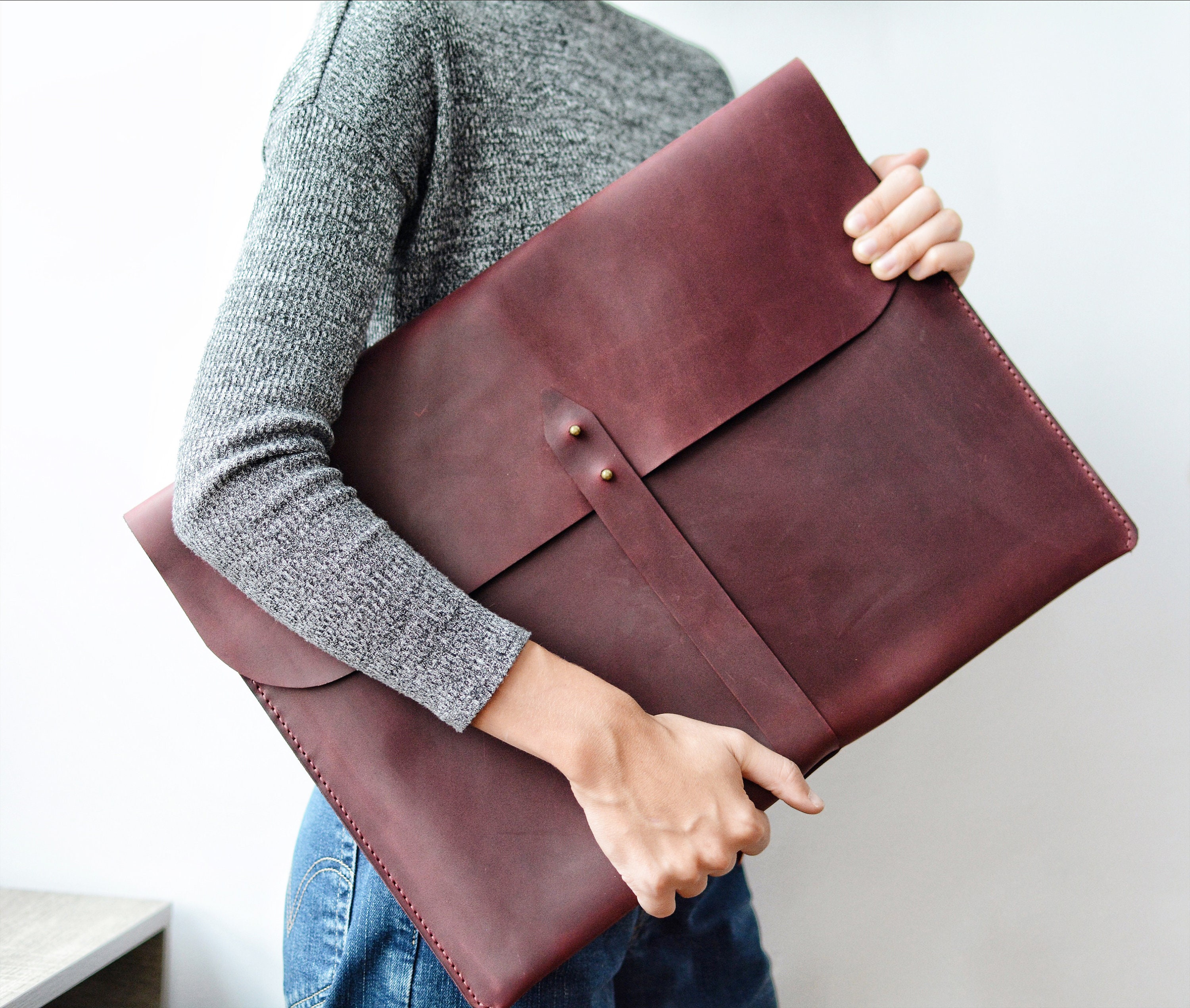 Handmade Leather Folder A3 Leather Document Holder Folder - Etsy