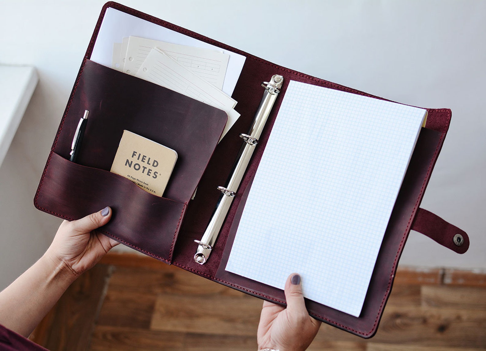 Leather Binder 4-ringleather Binder Leather Binder Cover - Etsy