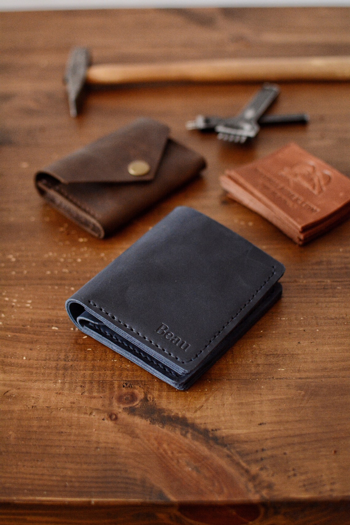 Leather Wallet Wallet Slim Wallet Credit Card Wallet Front Pocket ...