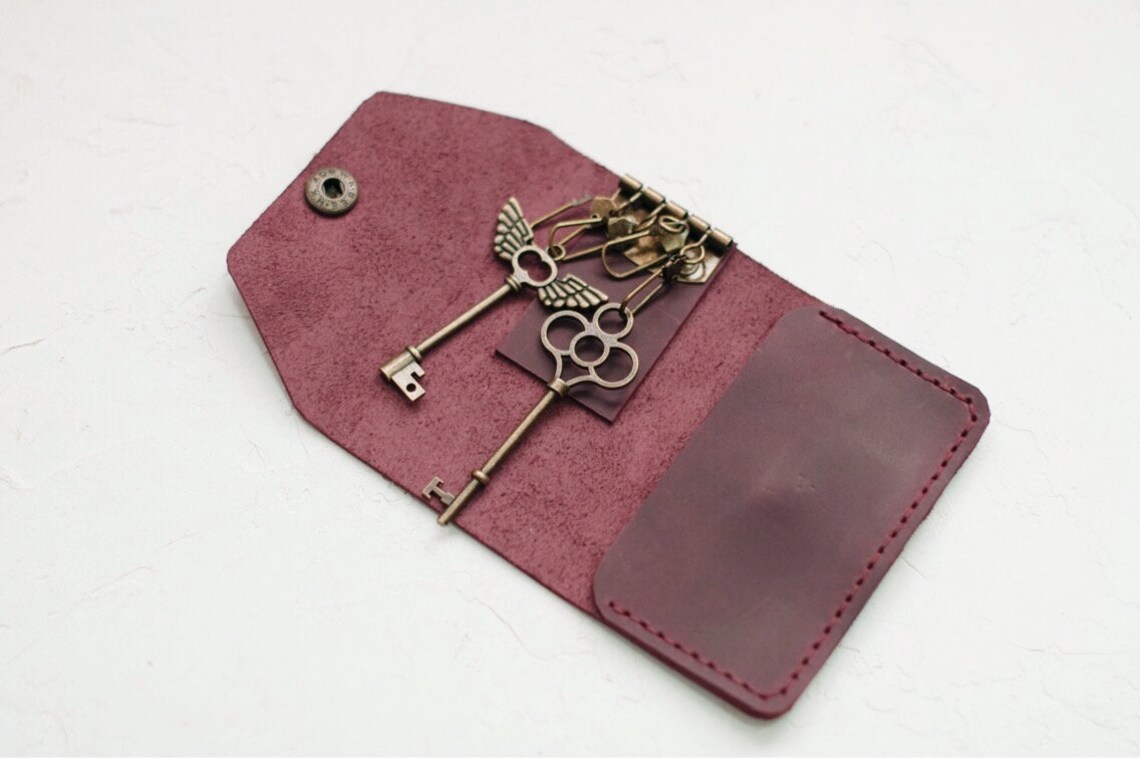 Leather Key Holder Leather Key Case Leather Key Pouch Key Case - Etsy