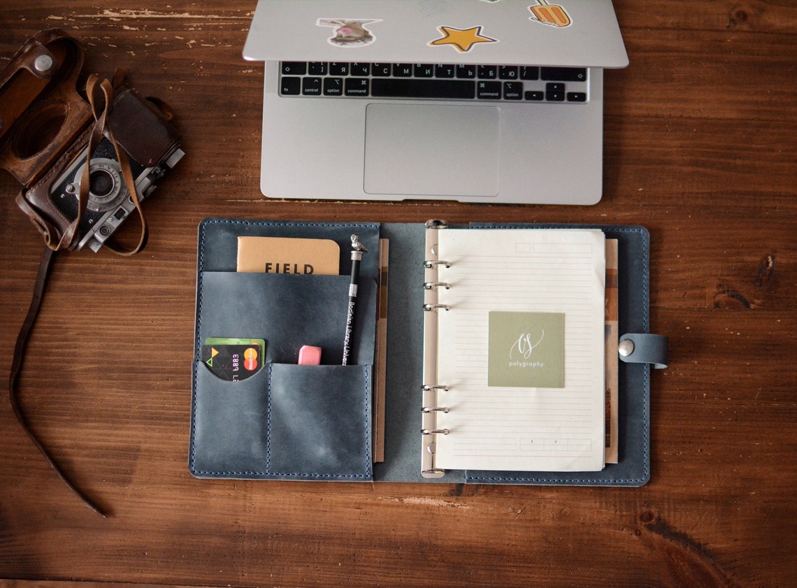 Leather Binder 6-ring Notebook Cover Leather Notebook A5 - Etsy