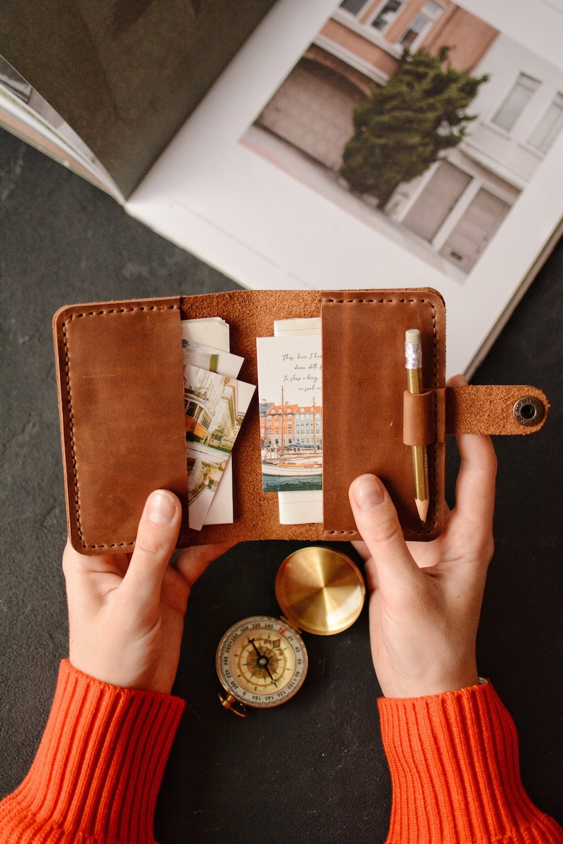 Small Leather Cover for A7 or A6 Size Notebook With Pen - Etsy