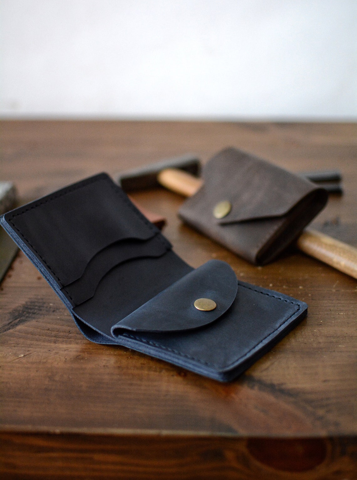 Leather Wallet Wallet Slim Wallet Credit Card Wallet Front Pocket ...