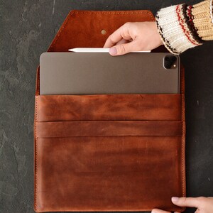 Personalized iPad Pro 12.9‑inch Leather Case Sleeve Bag Full Grain ...