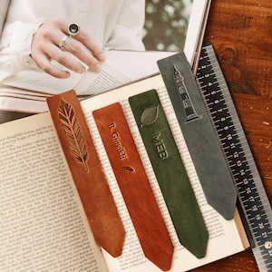 Personalized Leather Bookmark, Embossed Bookmark, Custom Unique ...