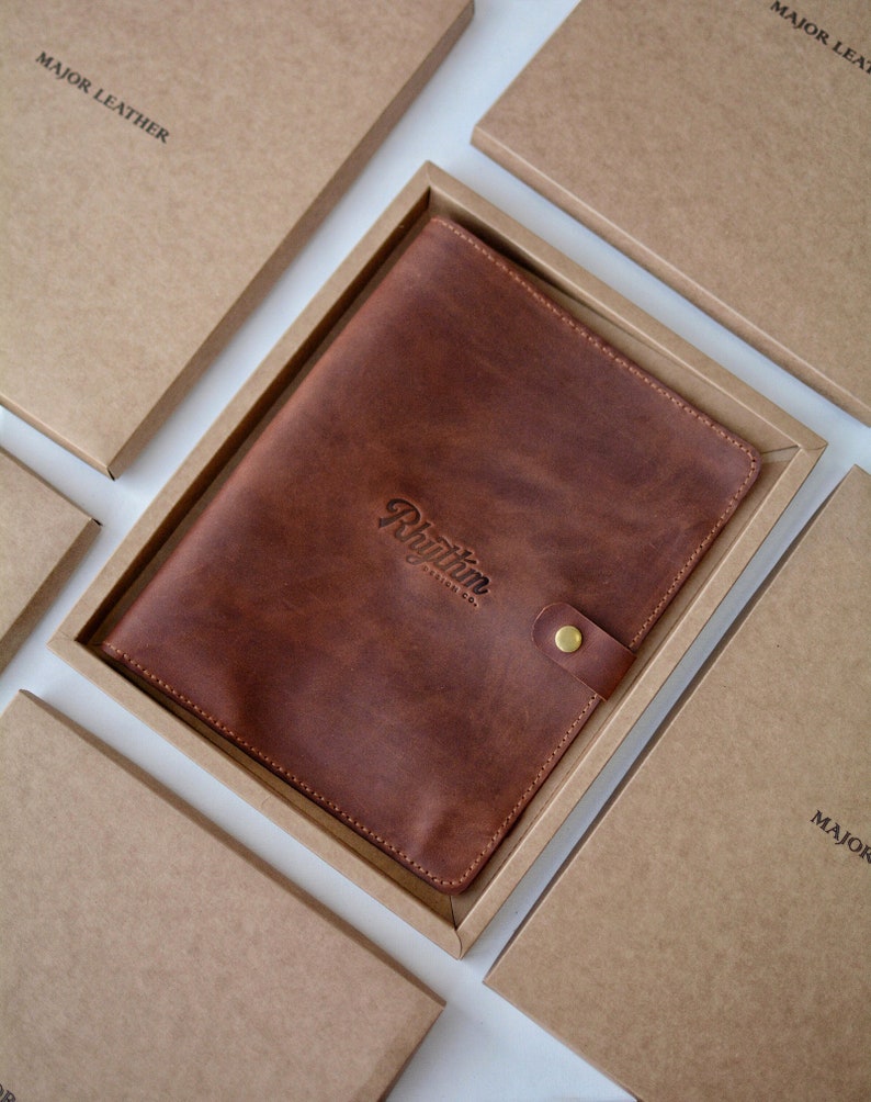 Leather portfolio Notepad holder Notebook Covers Leather | Etsy