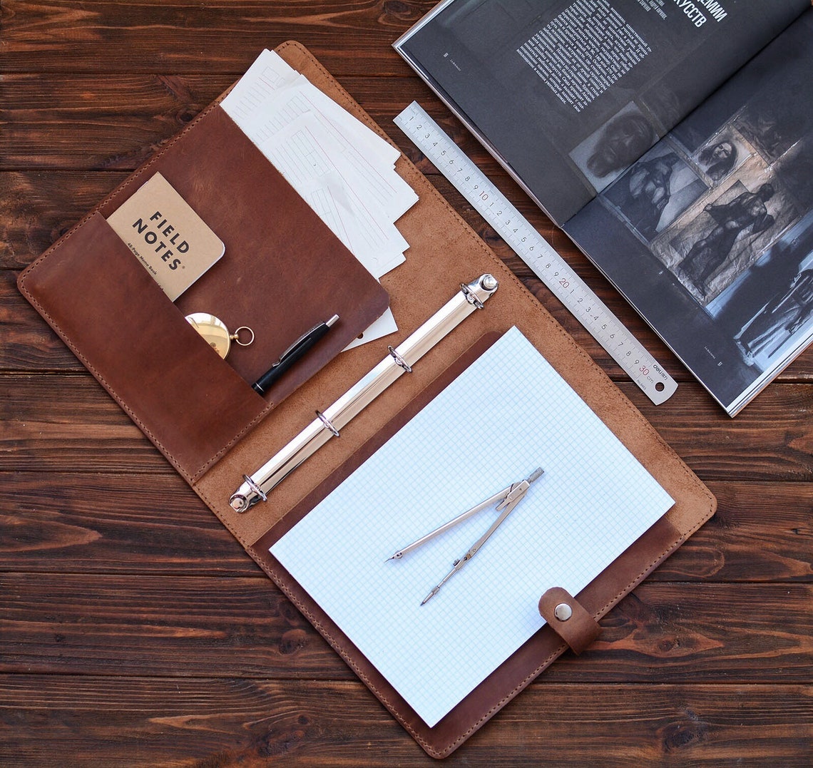 Leather Binder 4-ringleather Binder Leather Binder Cover - Etsy