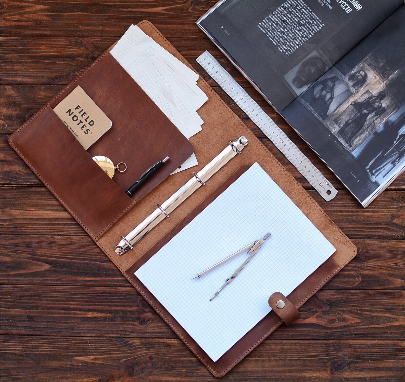 Leather Binder 4-ringleather Binder Leather Binder Cover - Etsy