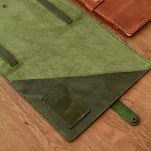 Left Handed Portfolio Personalized Leather Left Handed Notepad Folder ...