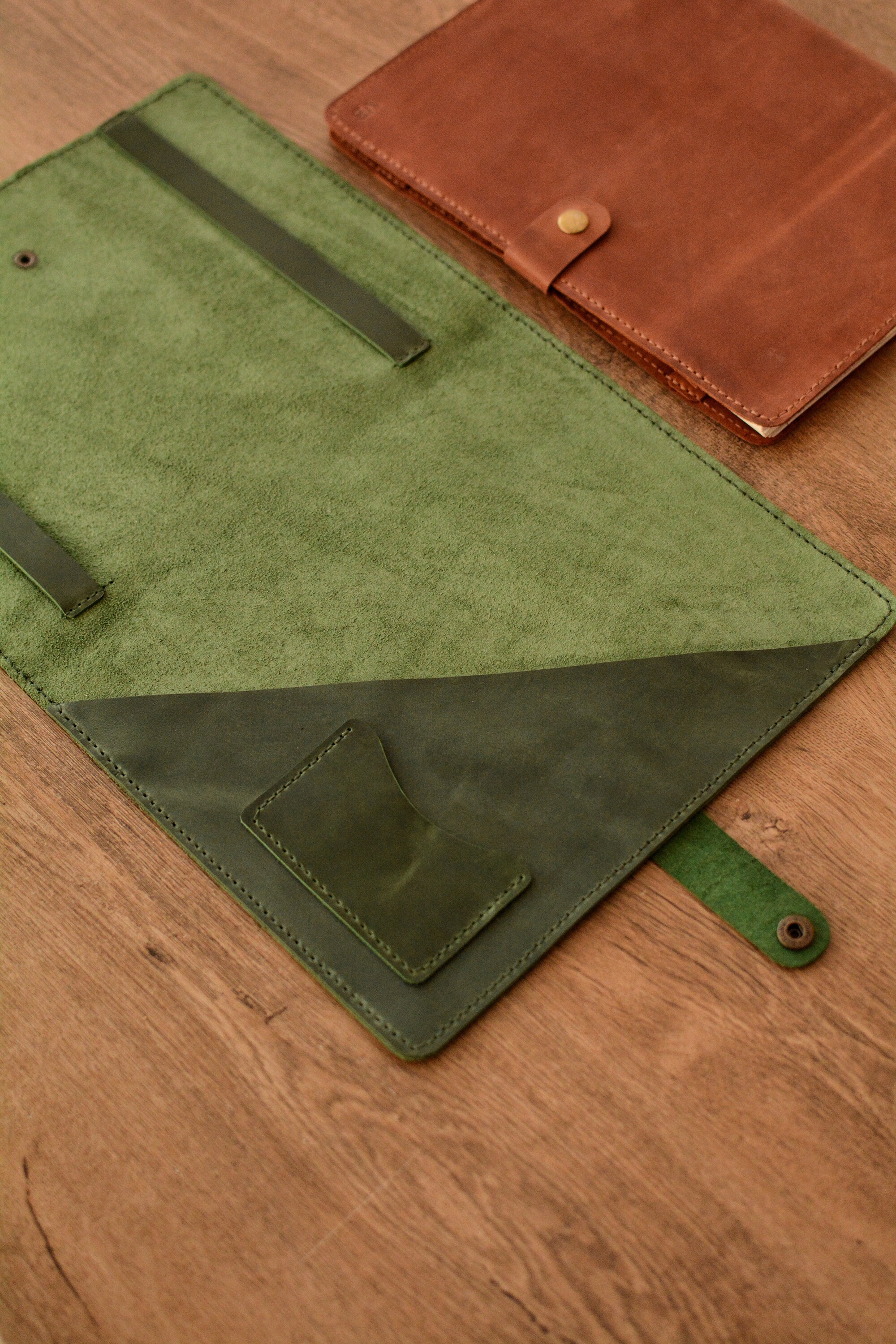 Left Handed Portfolio Personalized Leather Left Handed Notepad Folder ...