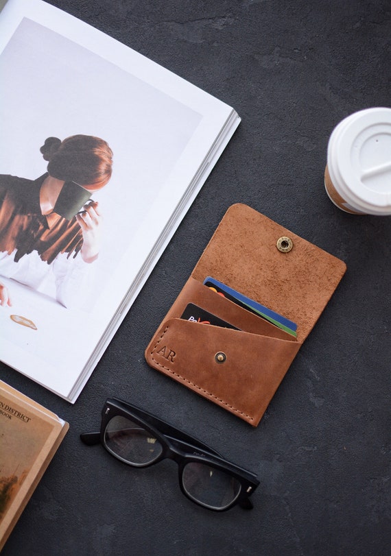 Leather wallet / compact purse / Leather wallet / Leather | Etsy