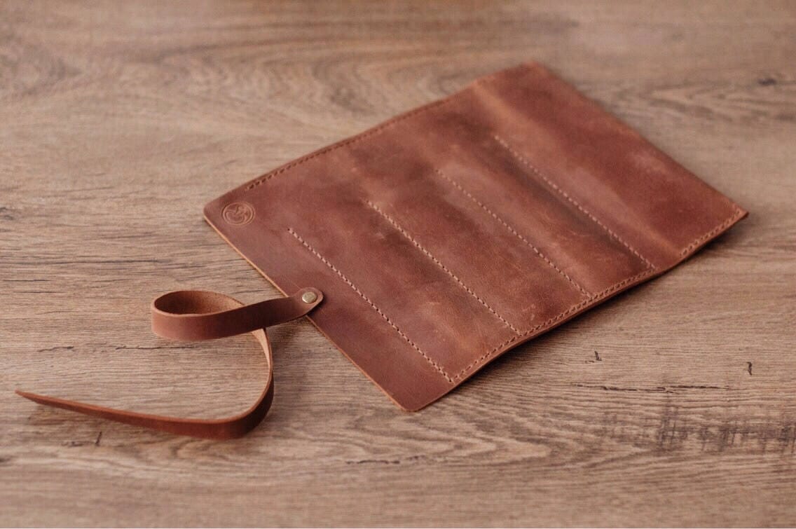 Leather Roll Artist Roll Leather Pencil Roll Leather Pencil | Etsy UK