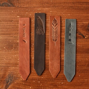 Personalized Leather Bookmark, Embossed Bookmark, Custom Unique ...