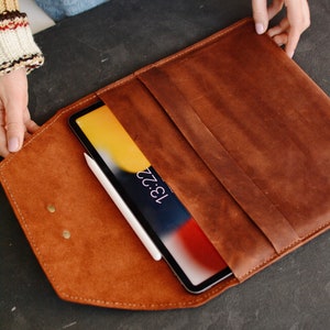Personalized iPad Pro 12.9‑inch Leather Case Sleeve Bag Full Grain ...