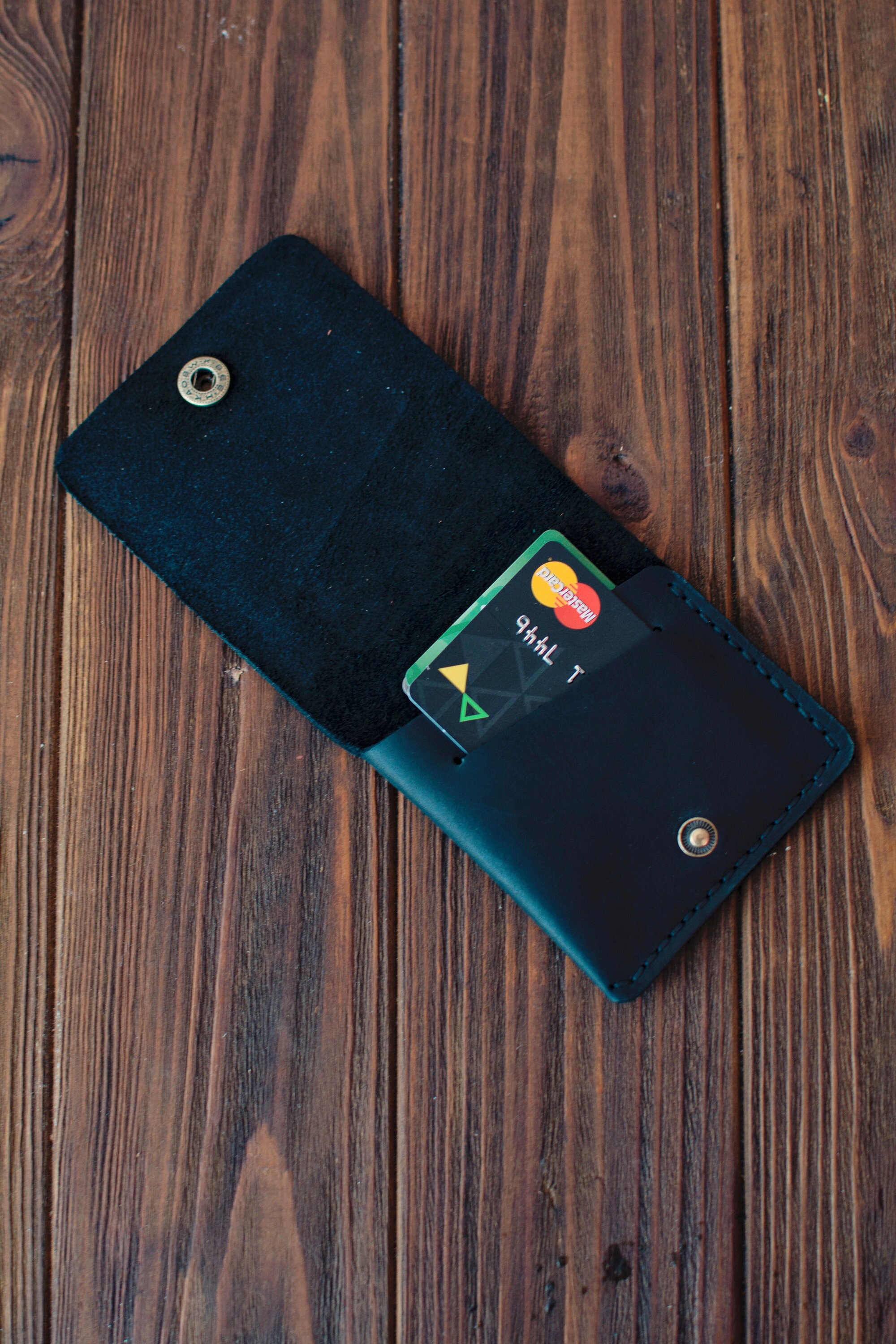 Small Snap Leather Wallet Credit card wallet Coin pouch | Etsy