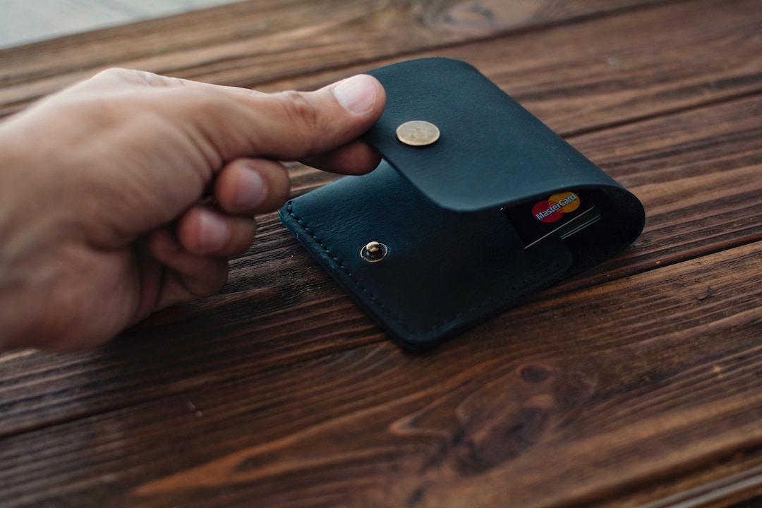 Small Snap Leather Wallet, Credit Card Wallet, Coin Pouch, Cash Wallet ...