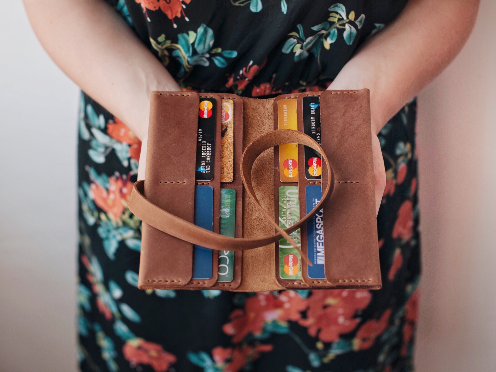 Long Leather Credit Card Holder Credit Card Case Card Holder - Etsy