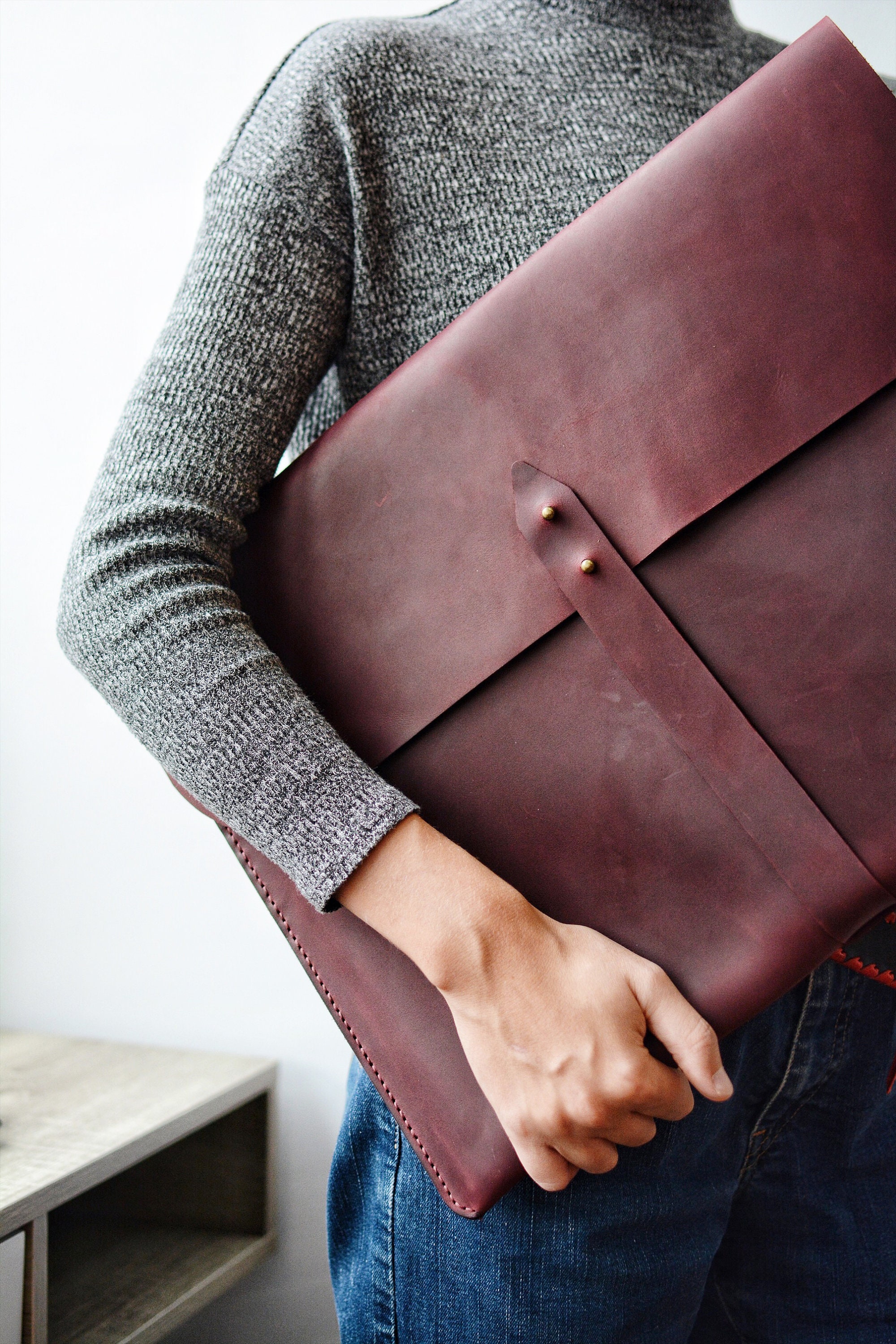 Handmade Leather Folder A3 Leather Document Holder Folder - Etsy