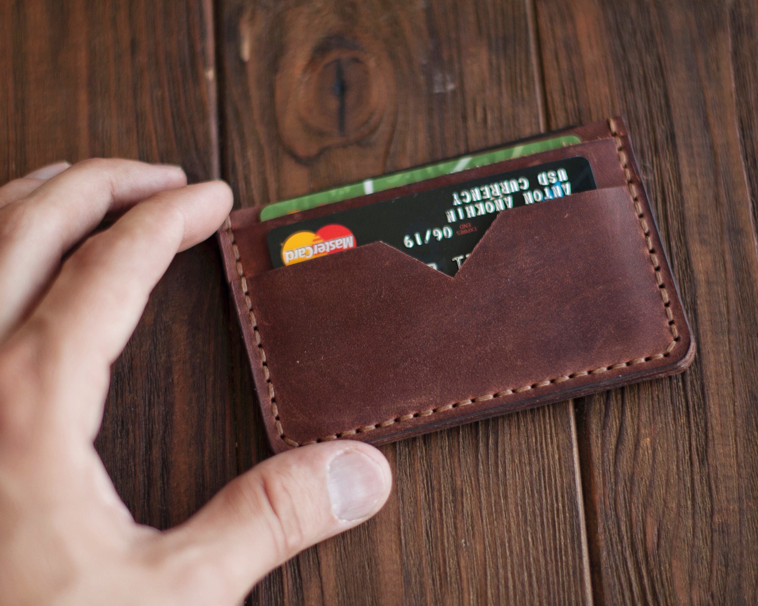 Personalized Leather Credit Card Holder Credit Card Case Card | Etsy