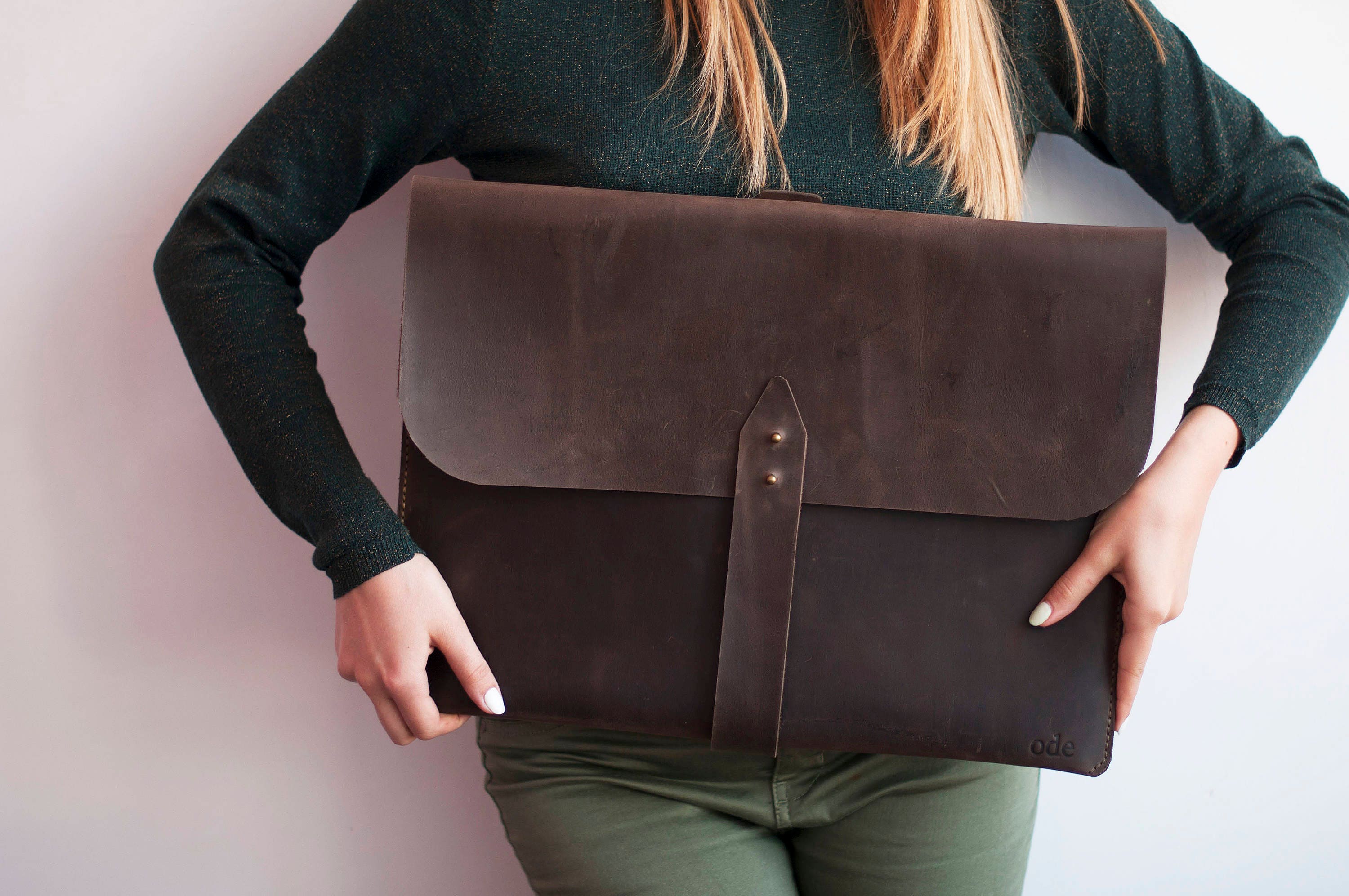 Handmade Leather Folder A3, Leather Document Holder, Folder Case ...