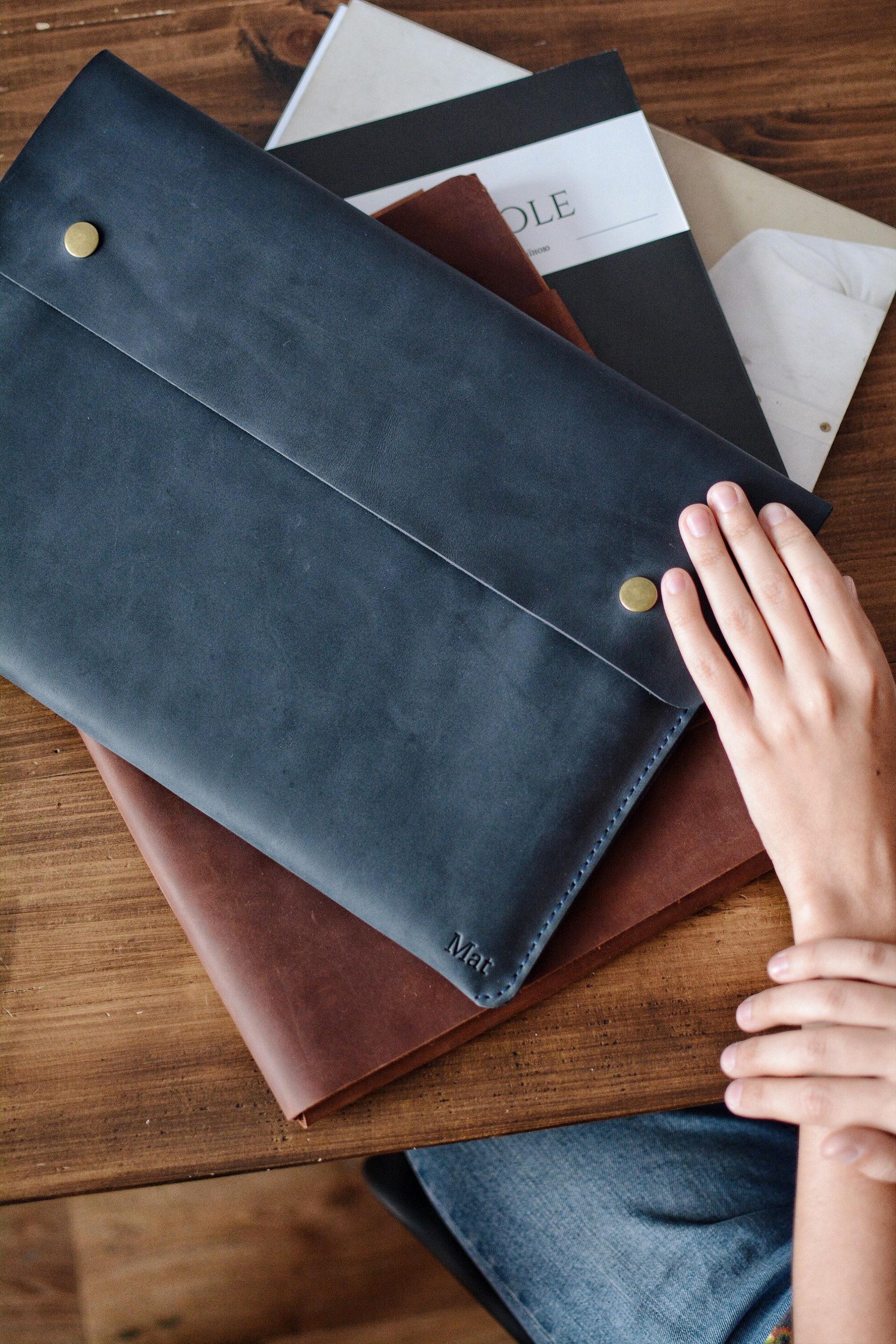 Handmade Leather Folder Leather Document Holder Folder Case - Etsy