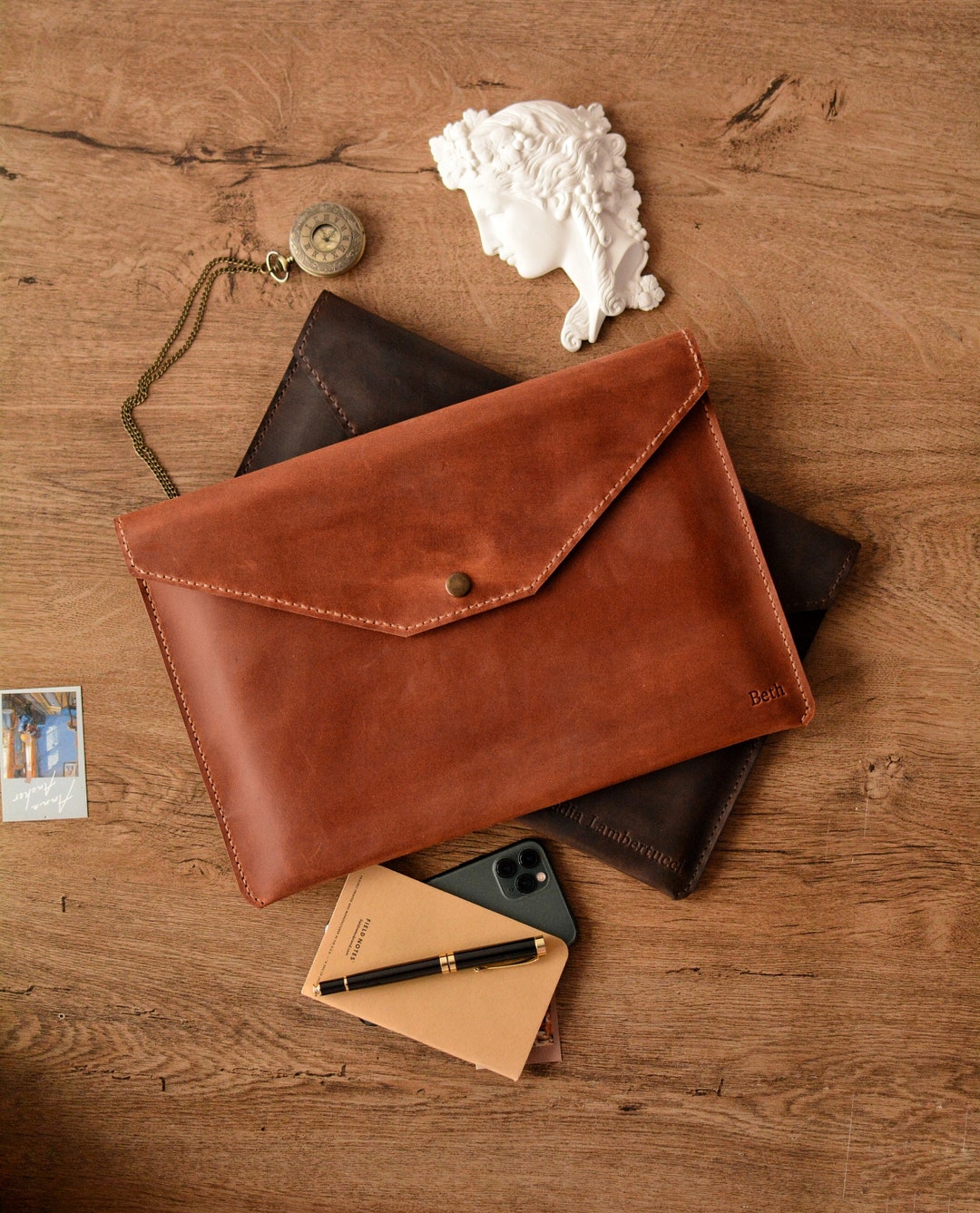 Handmade Leather Folder, Leather Document Holder, Folder Case, Office ...