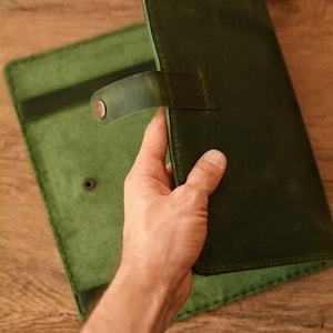 Left Handed Portfolio Personalized Leather Left Handed Notepad Folder ...
