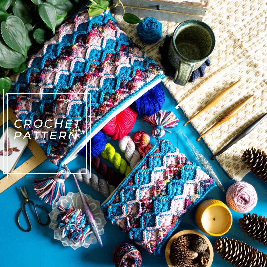 Waylen Crochet Project Bag Pattern | Textured No Sew Design (PDF ...