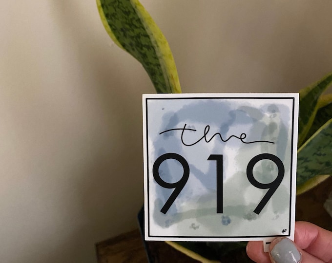 The 919, Area Code Sticker, Raleigh, North Carolina, Hometown Pride ...