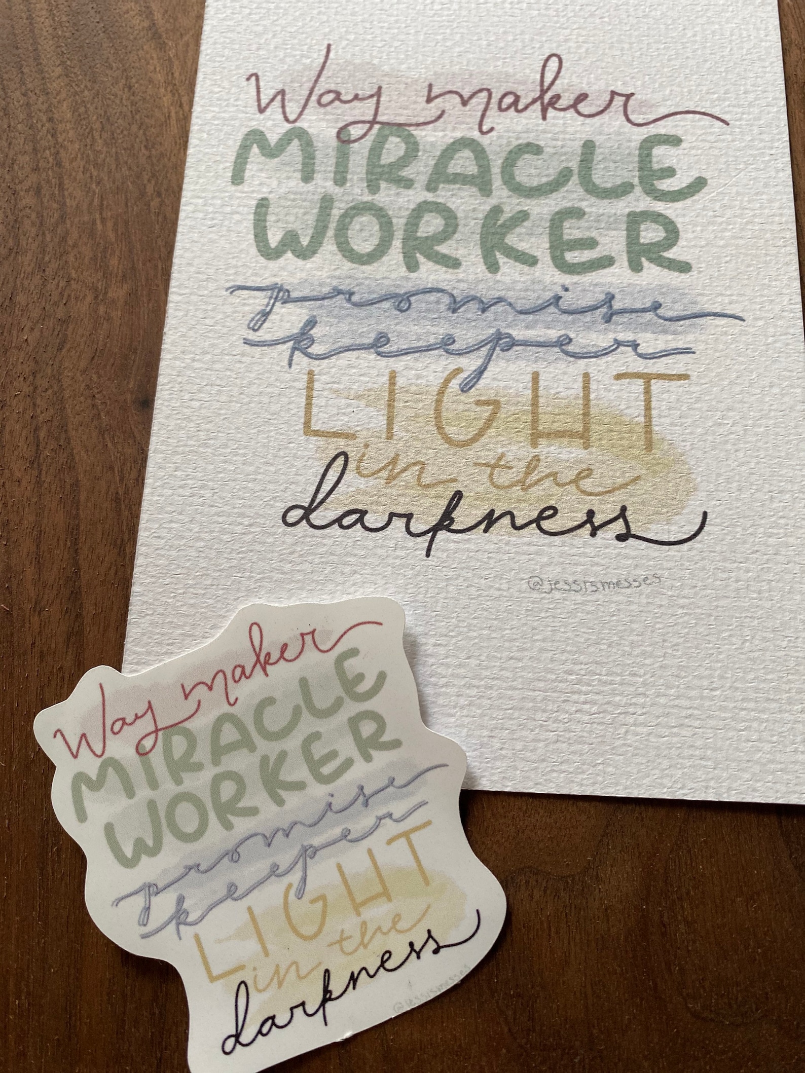 Way Maker Art Print Worship Lyrics Miracle Worker Promise - Etsy