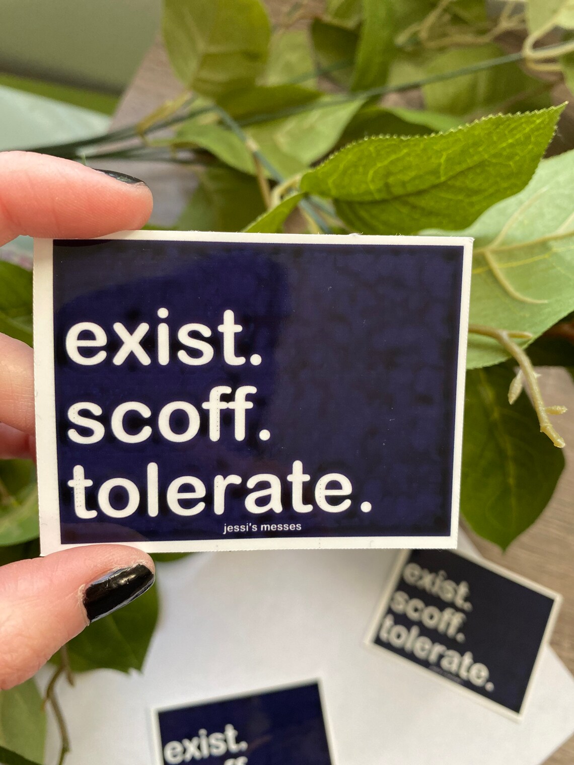 Anti Live Laugh Love Exist Scoff Tolerate Sticker Realist or | Etsy