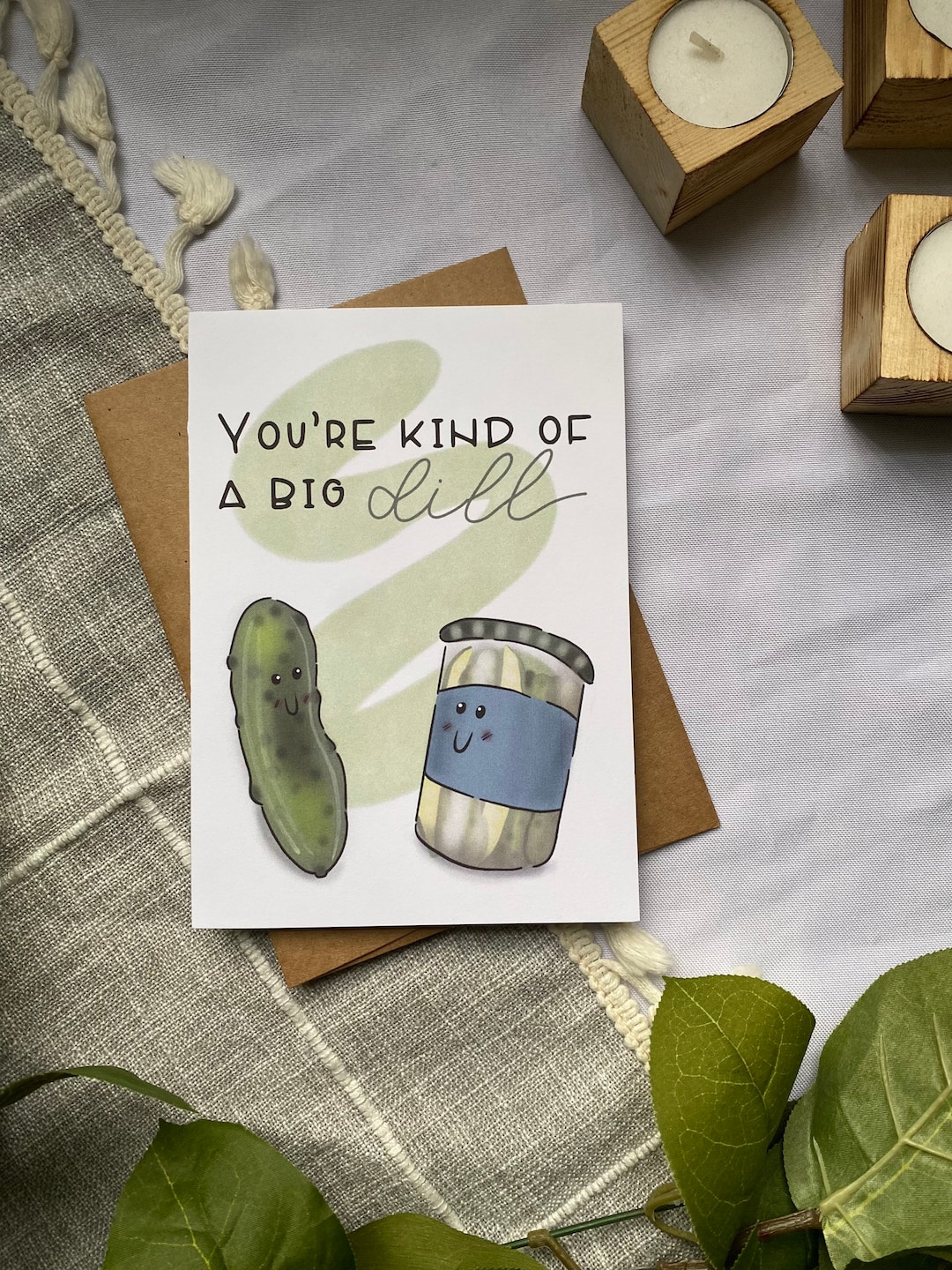 You're Kind of a Big Dill 5x7 Card, Valentine Card, Couple Card, Food ...